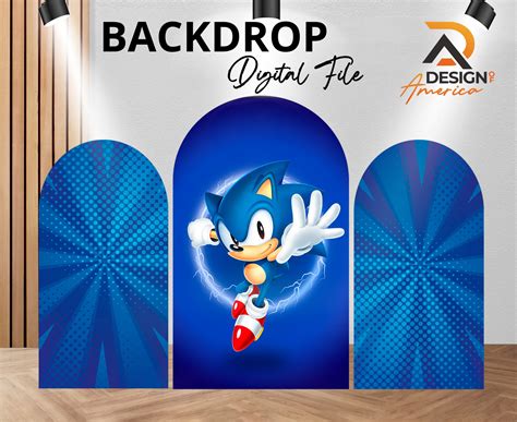 Sonic Backdrop Sonic Birthday Party Decor Sonic Cutout Decor Digital
