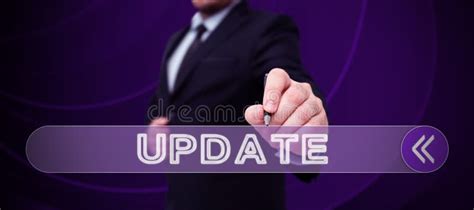 Writing Displaying Text Update Concept Meaning Up To Date Make Something More Modern Or Updated