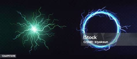 전기 공 둥근 번개 프레임 3d 벡터 원형에 대한 스톡 벡터 아트 및 기타 이미지 원형 전기 연료 및 전력 생산 번개 Istock
