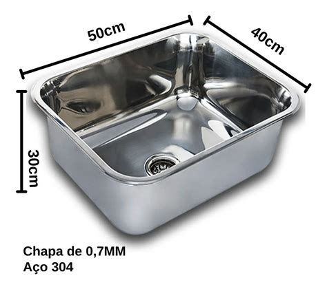 Pia Cozinha Industrial Inox Cuba Grande 50x40x30 Tecnocuba Frete Grátis