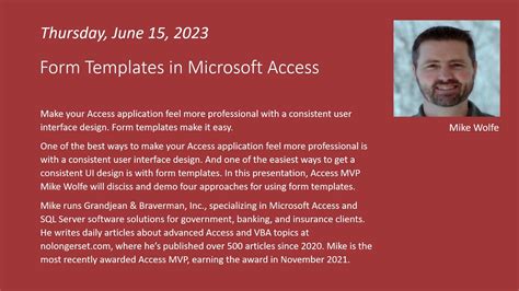 Form Templates In Microsoft Access Youtube