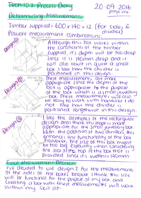 PROCESS DIARY TECH107 DESIGN PROJECT