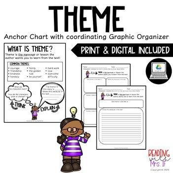 Theme Anchor Chart With Graphic Organizer Print And Digital By