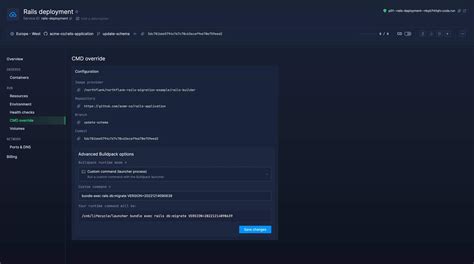 An Example Command Override In The Northflank Application For A Service To Run A Migration For