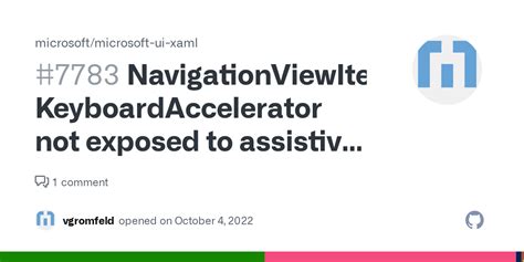 NavigationViewItem S KeyboardAccelerator Not Exposed To Assistive Tools