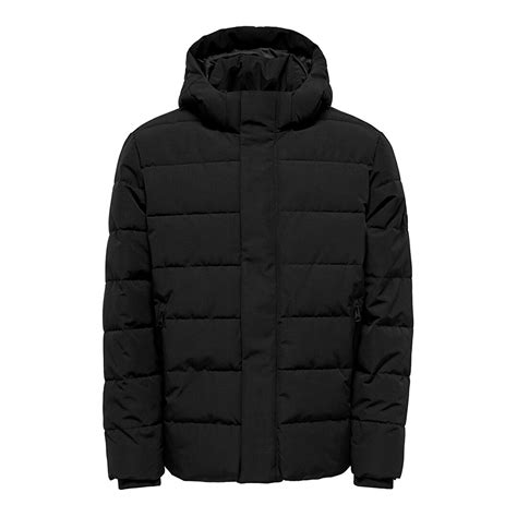 Onlyandsons Cayson Puffa Erkek Siyah Kapüşonlu Mont 22019598 Blk Sporthink