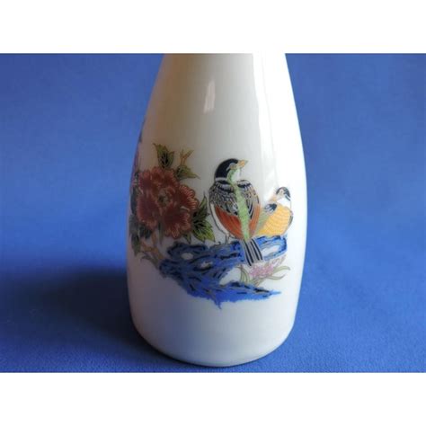 Vintage 1970s Japanese Hand Painted Sake 5 Piece Set Birds With