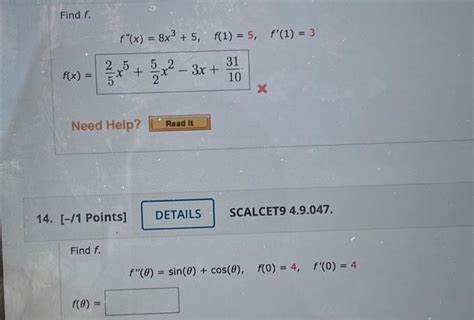 solved find f f x 8x3 5 f 1 5 f 1 3 2 5 5