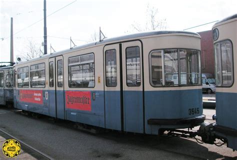 Der Beiwagen 3545 vom Typ m 5.65 der Münchner Trambahn