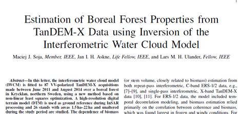 New Paper On Model Based Estimation Of Boreal Forest Properties From Tandem X Data Mj Soja