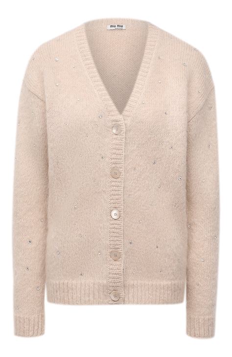 Женский кремовый кардиган Miu Miu купить в интернет магазине ЦУМ арт Mmf384 1ugj F0a48