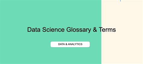 Data Science Terminology And Definitions Coursera