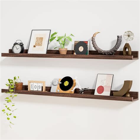 Picture Ledge Shelf 48 Inch Long Floating Shelves For Wall Set Of 2