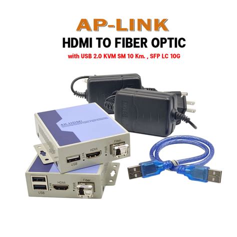 Hdmi Fiber Optic Kvm Extender 4k 3d Lc Sm 10km Sfp 10g Usb ส่งสัญญาณ