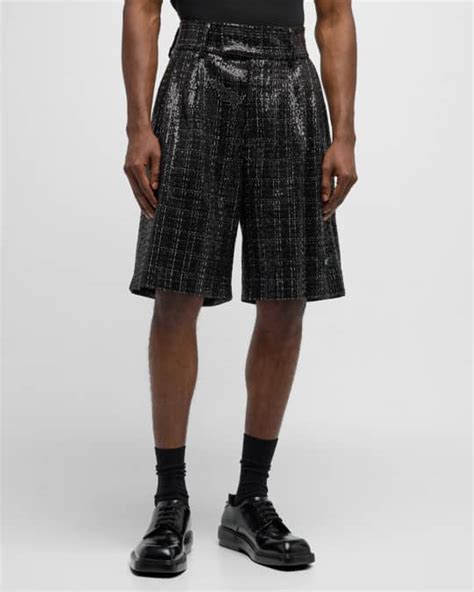 Amiri Mens Sequin Boucle Skater Shorts Neiman Marcus