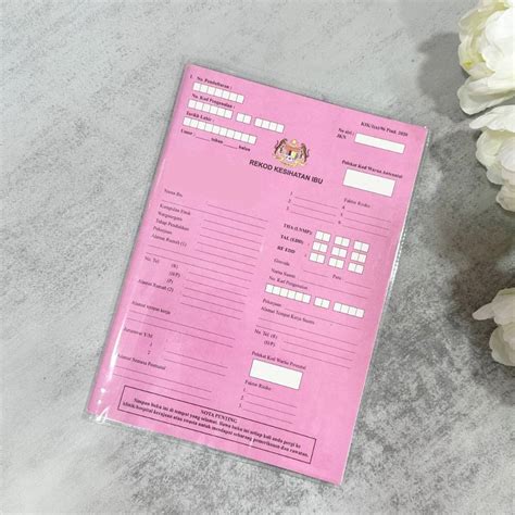 Book Cover Pembalut Buku Pink Rekod Kesihatan Ibu Mengandung Dan Buku