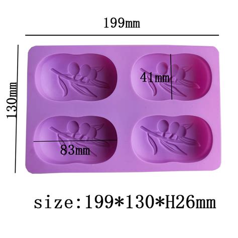 Badu Bg Силиконови форми Форма за правене на сапун Свещи Форма за сапун Модел на маслиново дърво