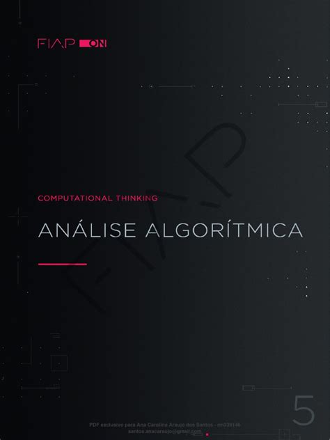 Computational Thinking Cap 5 Analise Algoritmica Revfinal Pdf