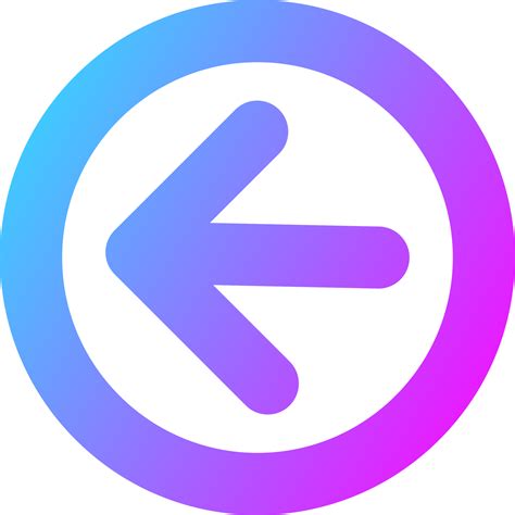 Left Arrow Direction Line Icon In Gradient Colors Interface Signs