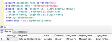 Sql Server Retrieve Processes Using Specified Database Sql Server