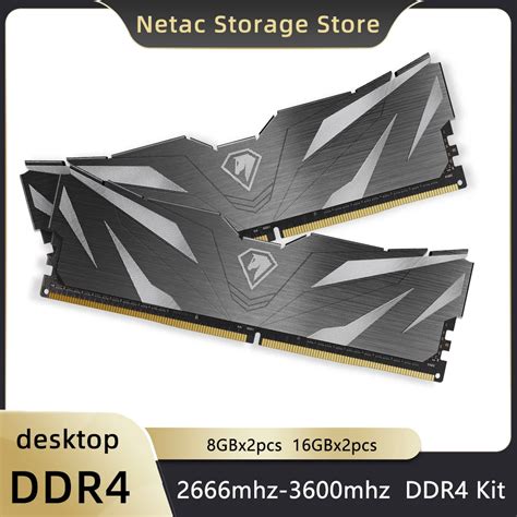 netac 듀얼 채널 메모리 램 데스크탑용 방열판 포함 ddr4 xmp2 0 메모리 288 핀 티몬