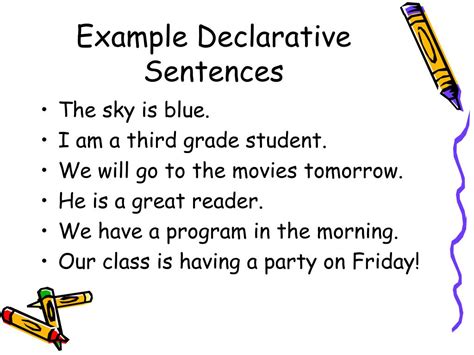 5 Examples Of Declarative Sentences