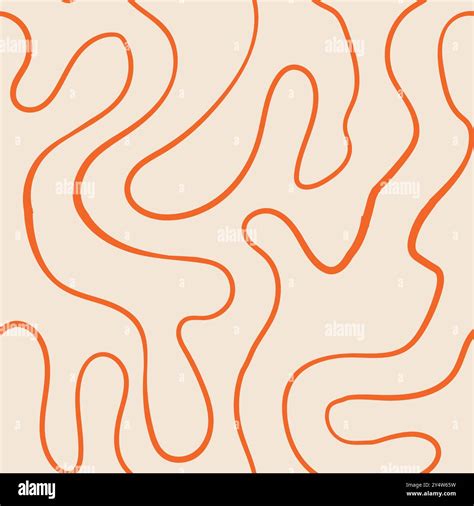 Seamless Abstract Pattern With Squiggles And Scribbles Weaved Curved Lines Chaotic Ink