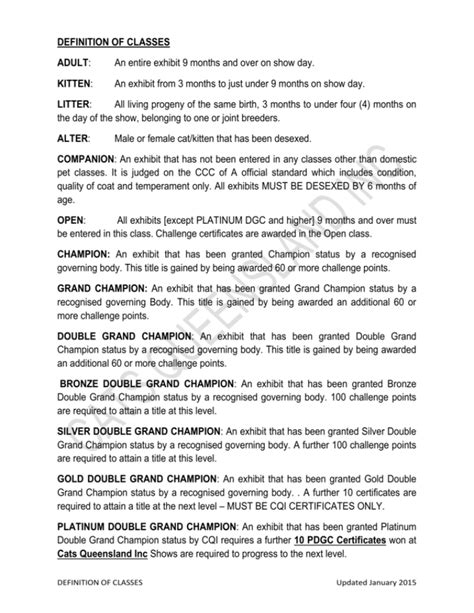 Definition Of Classes