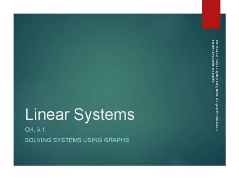 Ch 3 1 Solving Systems Using Graphs Eq