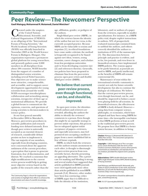 Pdf Peer Review—the Newcomers Perspective