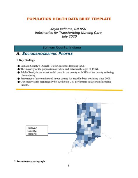 Population Health Data Brief Template Kayla Kellams Rn Bsn Informatics For Transforming Nursing