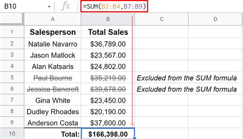 SUM Function Google Sheets Sheets Help