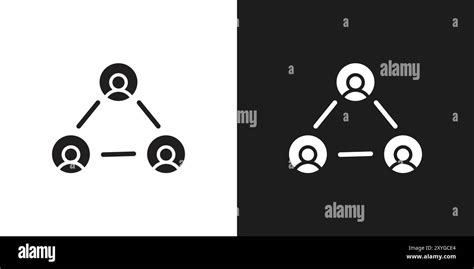 Social Network Icon Logo Sign Vector Outline In Black And White Color Stock Vector Image And Art