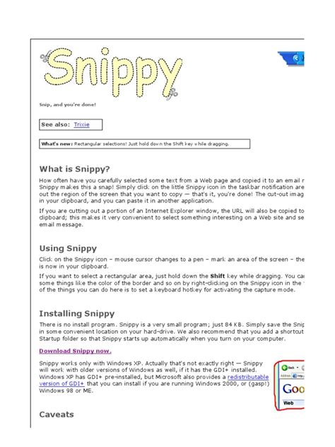 Snippy Graphical User Interfaces Software Free 30 Day Trial Scribd