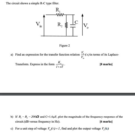 Solved The Circuit Shows A Simple R C Type Filter In Figure