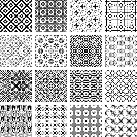 Vector Set Of Monochrome Retro Seamless Patterns Stock Vector