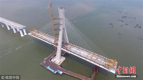 航拍海南文昌铺前跨海大桥主桥 有望10月合龙 图片频道 中国青年网
