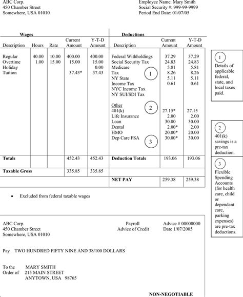 Pay Stub Excel Template