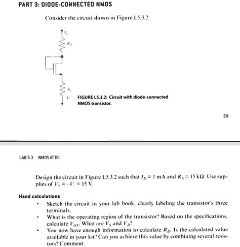 SOLVED PART DIODE CONNECTED NMOS Consider The Circuit Shown In Figure L FIGURE L