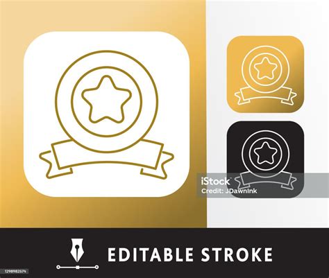 어워드 트로피 와 수상 테마 얇은 라인 아이콘 세트 편집 스트로크 1에 대한 스톡 벡터 아트 및 기타 이미지 1 1위
