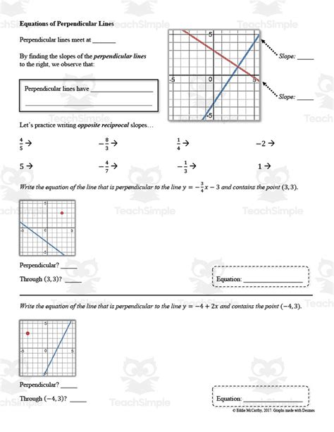 Equations Of Parallel And Perpendicular Lines Guided Notes Homework