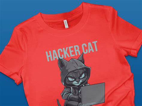 Funny Cat T Shirt Hacker T Shirt Funny Cybersecurity Cat In Hoodie Geeky Nerd Kitty Tee