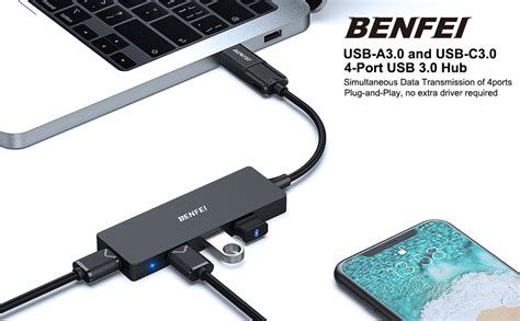 BENFEI USB Hub USB C Hub Port USB Compatible For MacBook Mac Pro Mac Mini IMac