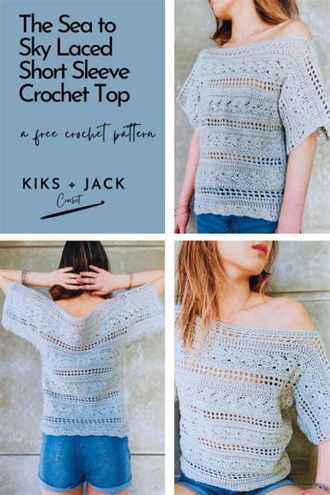 Laced Short Sleeve Crochet Top Free Pattern Kiks And Jack Crochet