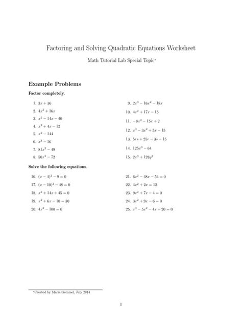 Factoring Linear Expressions Worksheet