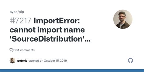Importerror Cannot Import Name Sourcedistribution From Pipinternaldistributionssource