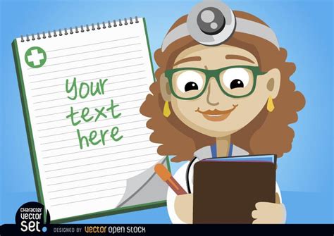 Female Doctor Writing Medical Prescription Vector Download