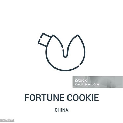 포춘 쿠키 아이콘 중국 컬렉션에서 벡터입니다 얇은 라인 포춘 쿠키 개요 아이콘 벡터 일러스트 레이 션입니다 웹 및 모바일 앱 로고 인쇄 미디어에 사용할 선형 기호입니다 포춘