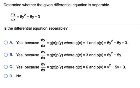 Solved Determine Whether The Given Differential Equation Is