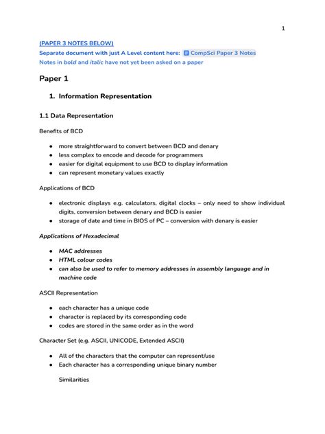 9618 computer science notes pdf computer network random access memory